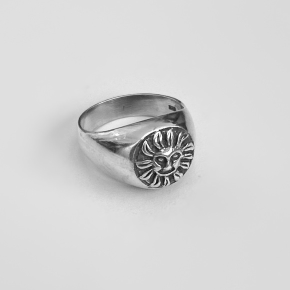 Jewelry | Sterling Silver Sun Face Raised Signet Ring | Poshmark